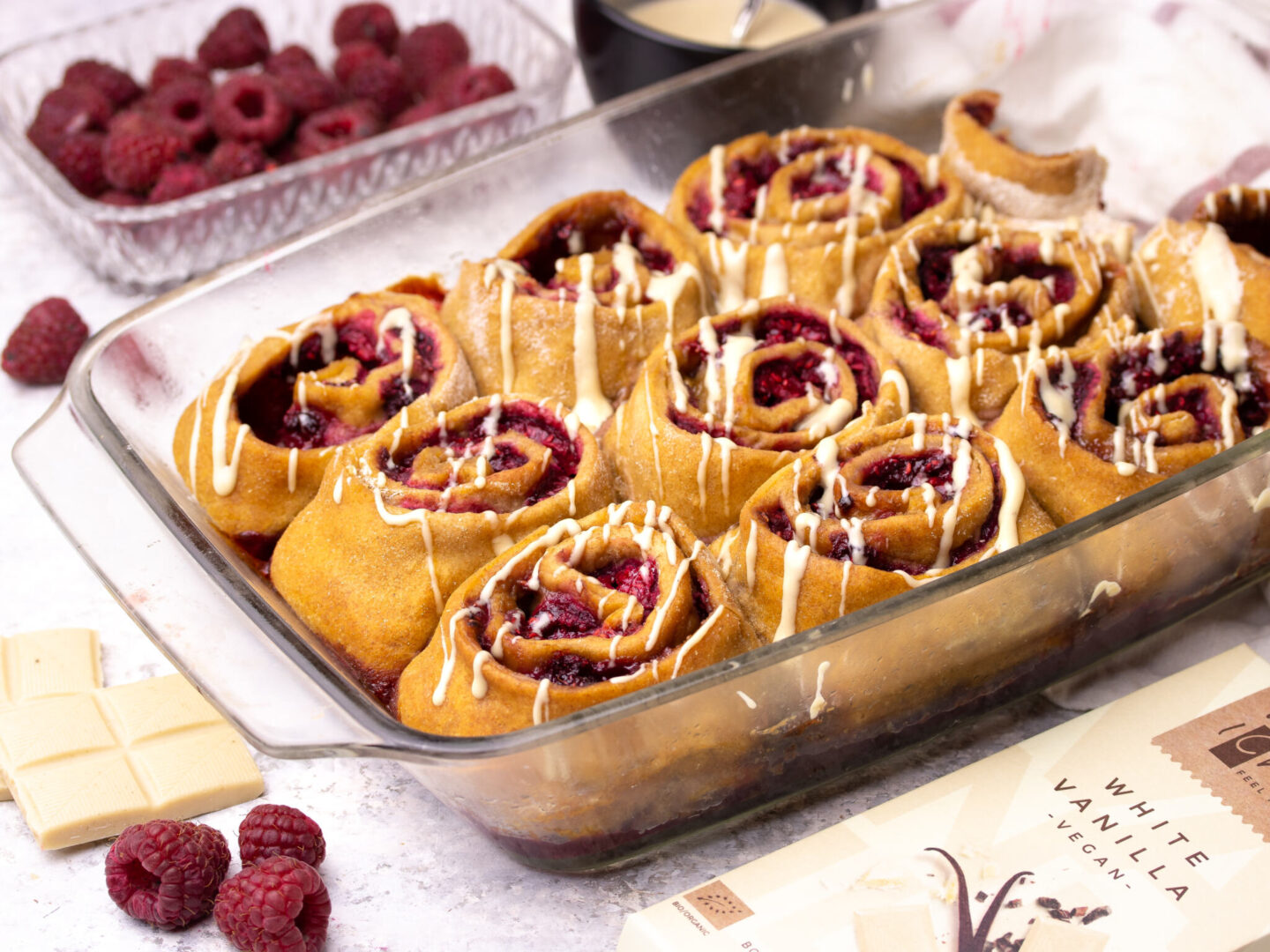 Raspberry & White Chocolate Sweet Rolls – Hanna's Corner